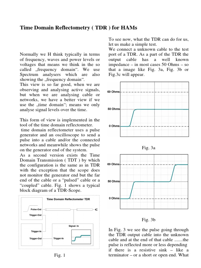 Time Domain Reflectometry (TDR) For Hams | PDF | Telecommunications Engineering | Electrical ...