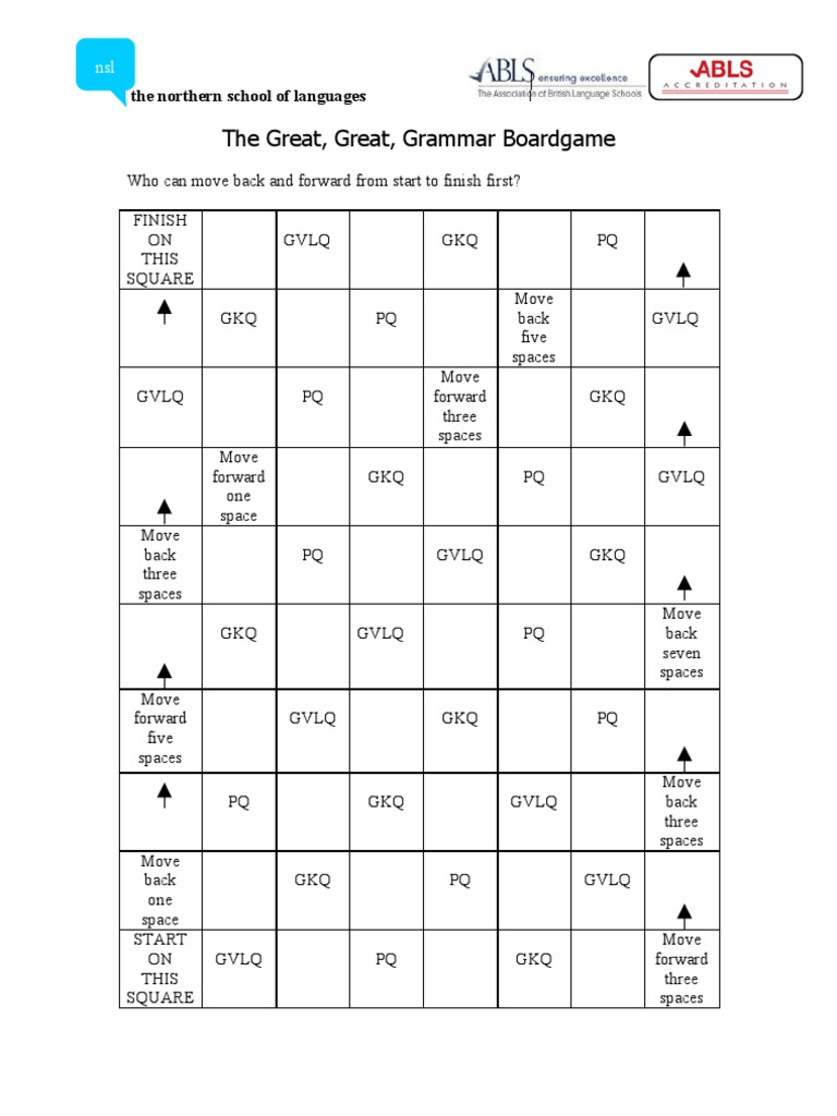 The Great, Great Grammar Boardgame | PDF | Semiotics | Grammar