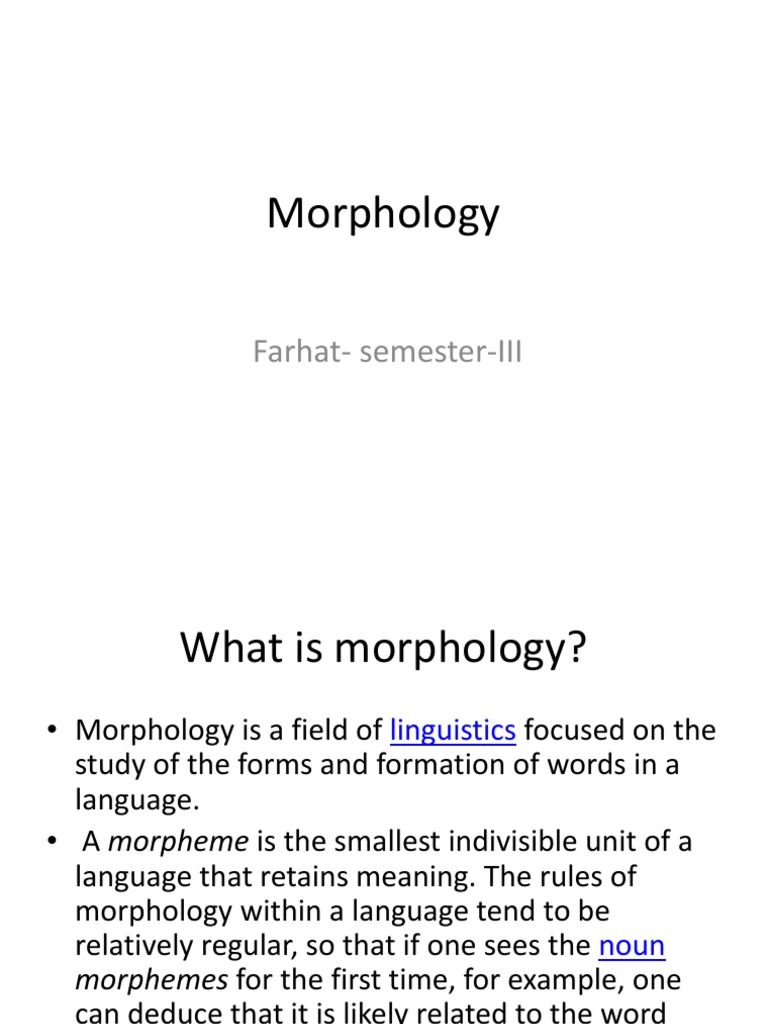 Morphology Slides | PDF | Language Arts & Discipline