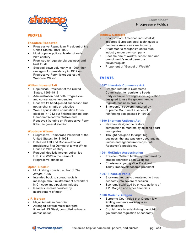 Progressive Overview | PDF | Theodore Roosevelt | William Howard Taft