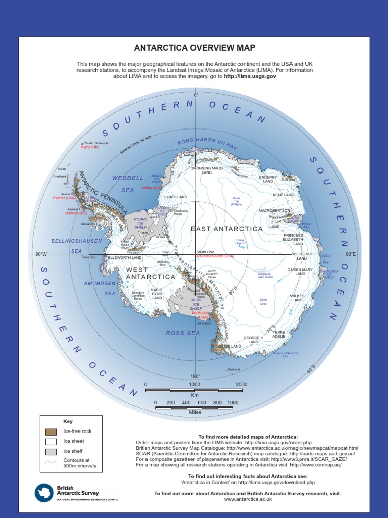 Antarctica Overview Map | Antarctica | Exploration Of Antarctica