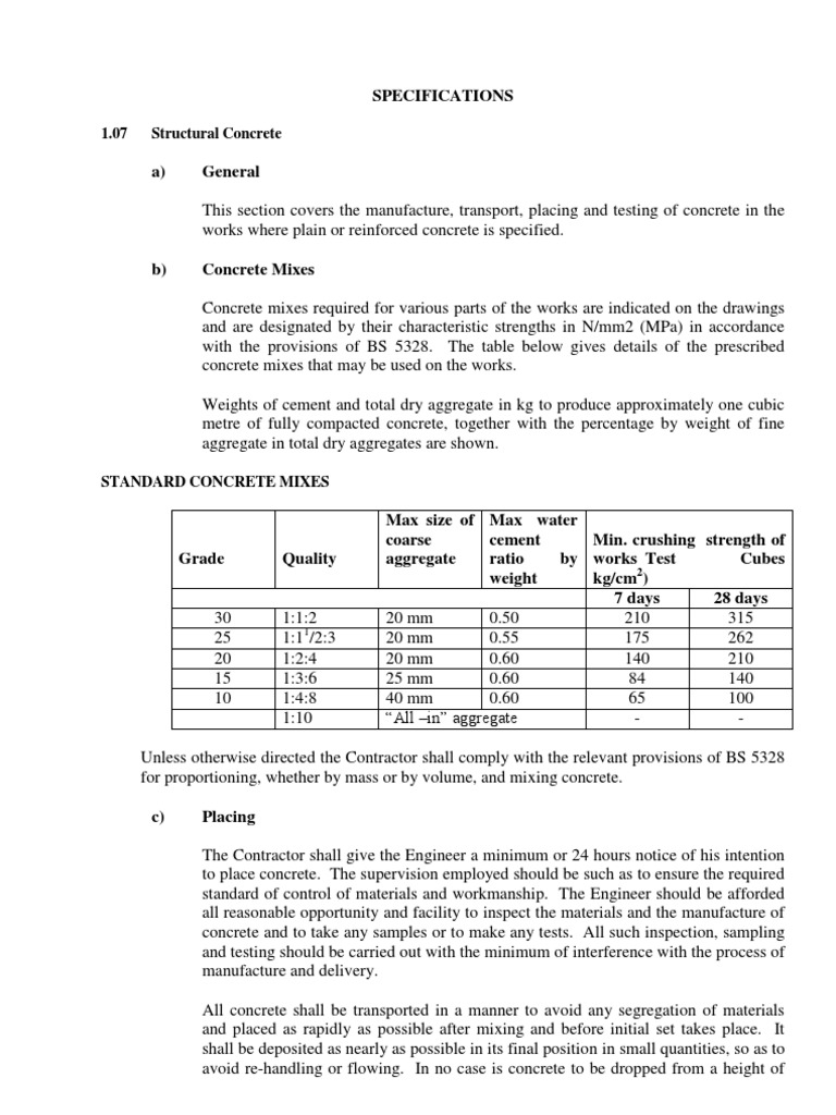 Technical Specification For Bridge | PDF | Construction Aggregate ...
