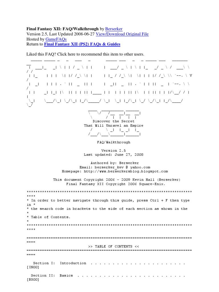 Final Fantasy XII | PDF | Leisure