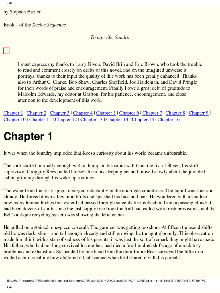 Stephen Baxter - Xeelee 1 - Raft | PDF | Trees | Chair
