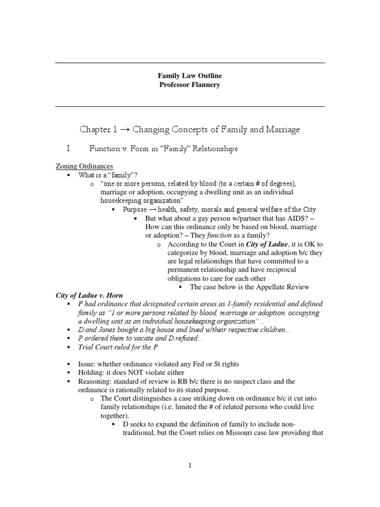 Family Law Outline 1 | PDF | Marriage | Divorce