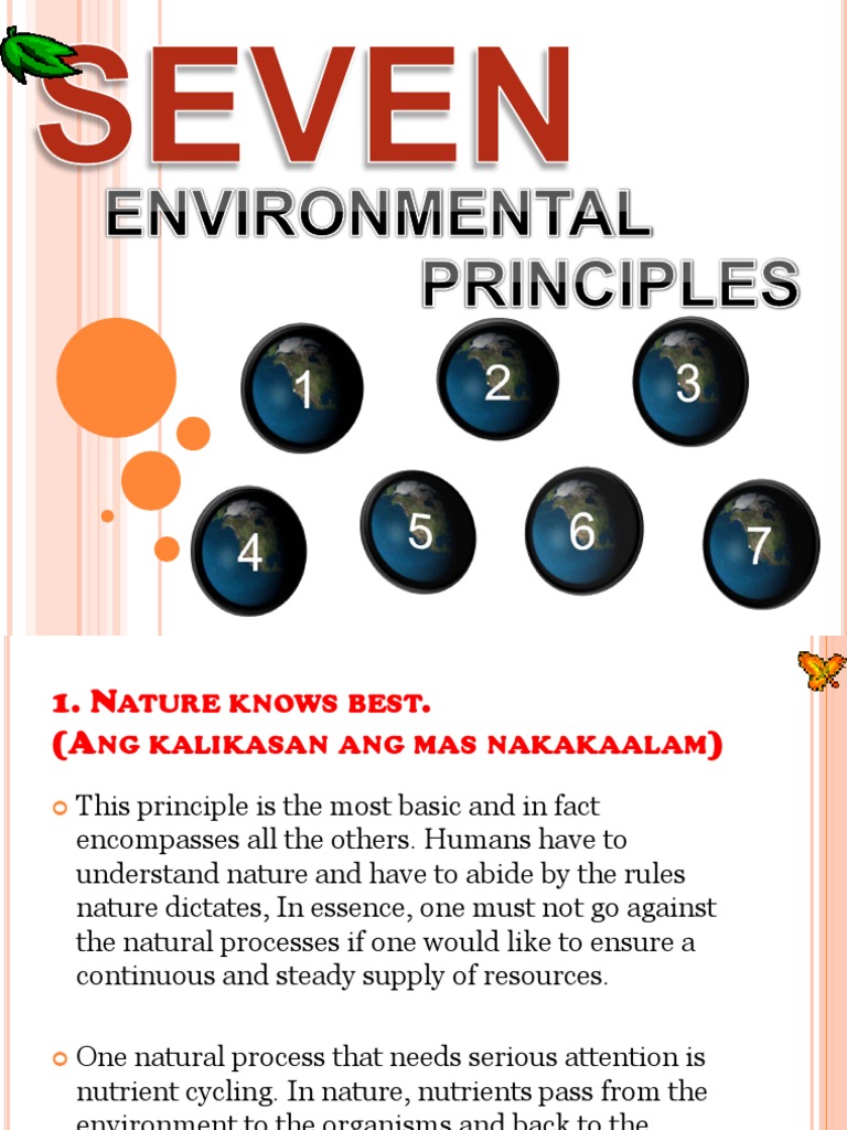 7 Environmental Principles | PDF | Ecosystem | Resource