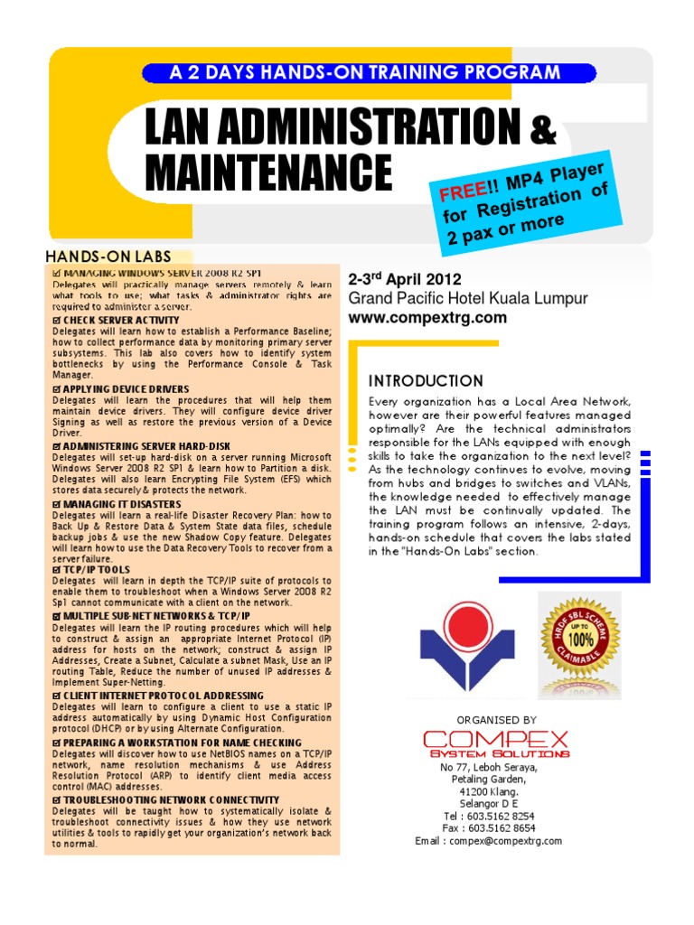 Lan Administration & Maintenance: A 2 Days Hands-On Training Program ...
