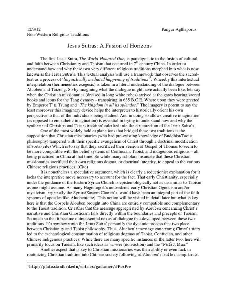 The Jesus Sutras | PDF | Hermeneutics | Tao