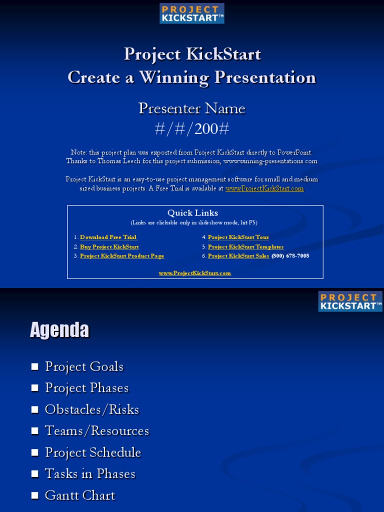 Project KickStart Create A Winning Presentation Project | PDF ...