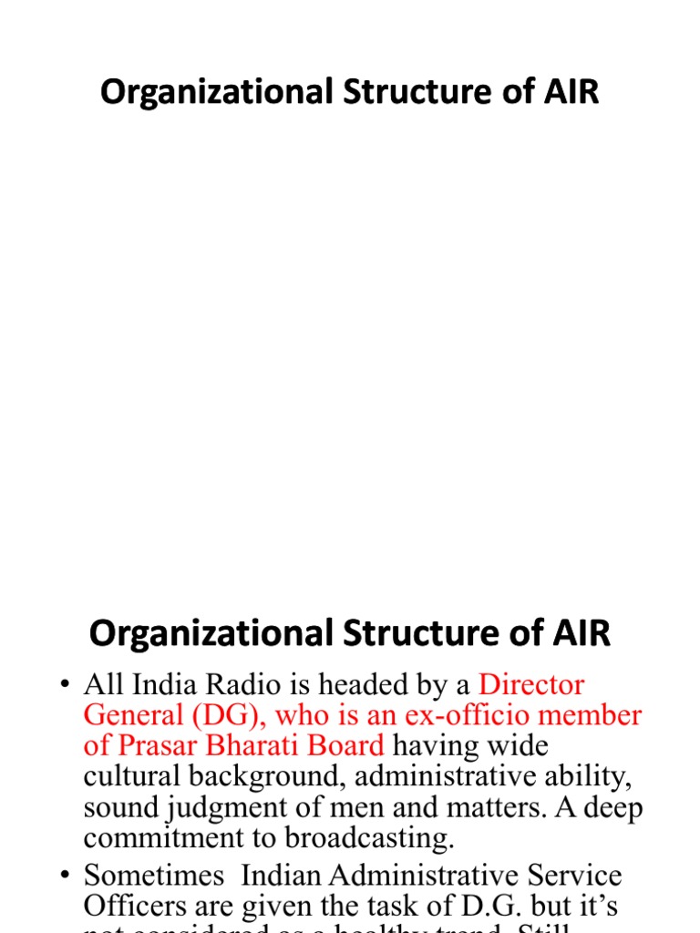 Organisational Structure of AIR | PDF | Broadcasting | Public Sphere