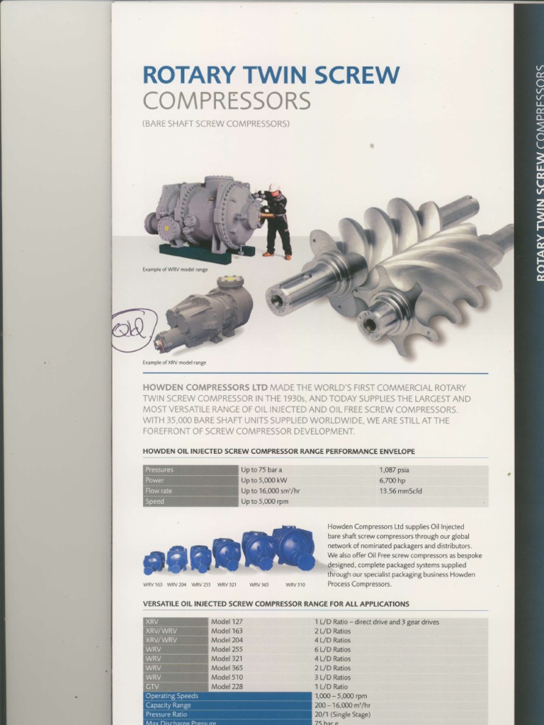 Rotary Twin Screw Compressor | PDF | Technology & Engineering