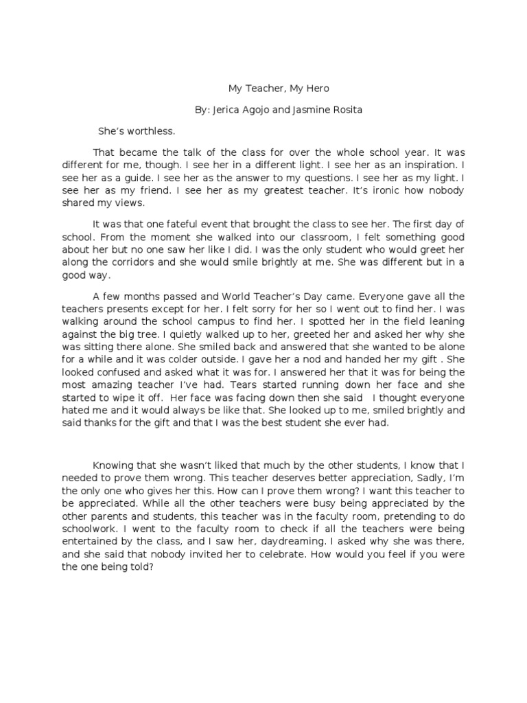 My Teacher My Hero | PDF