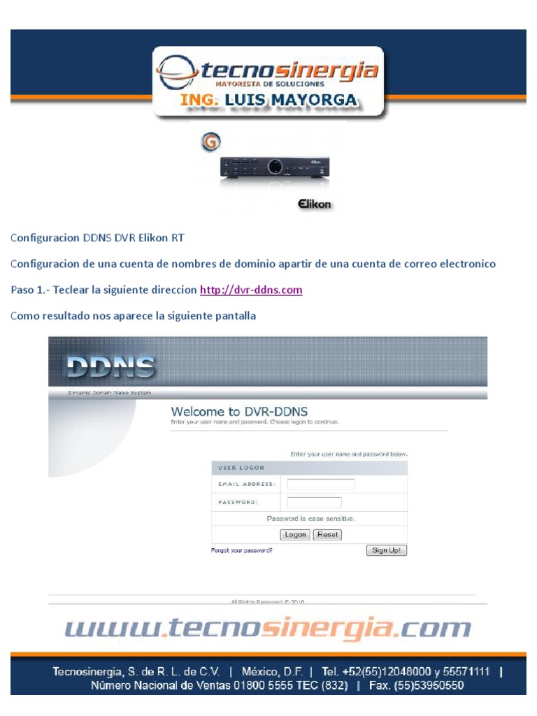 MANUAL DE CONFIGURACI Ôn DE DDNS DVR ELIKON RT | PDF