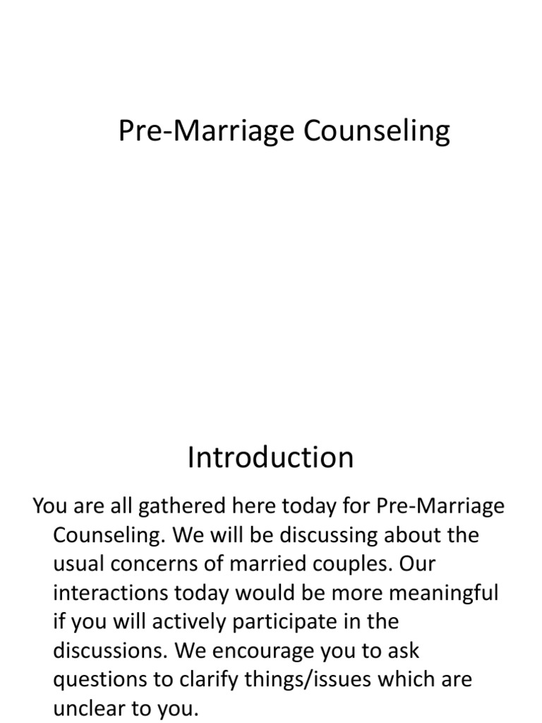 Pre Marriage Counseling | PDF | Marriage | Psychology