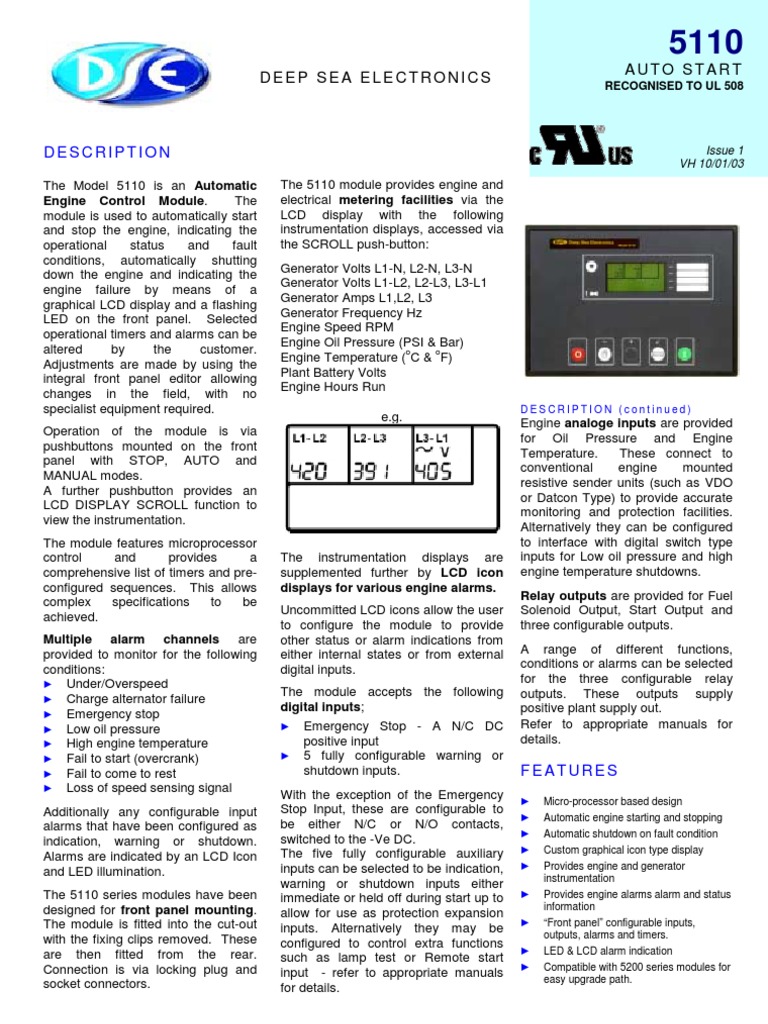 5110UL Eng | PDF | Relay | Instrumentation