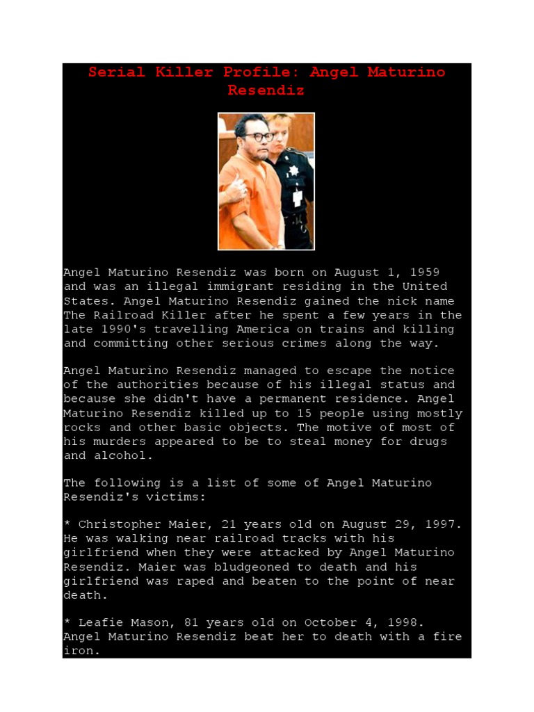 Serial Killer Profile | PDF | Crime & Violence | Crime Thriller