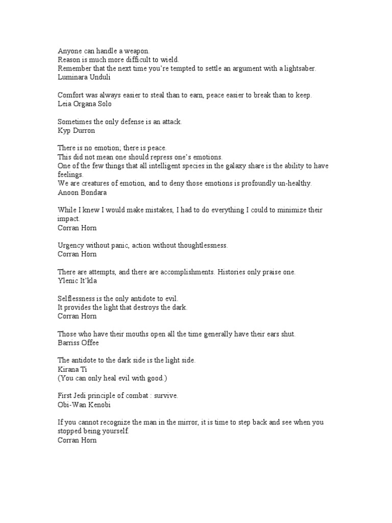 Jedi Wisdom | PDF | Luke Skywalker | Jedi