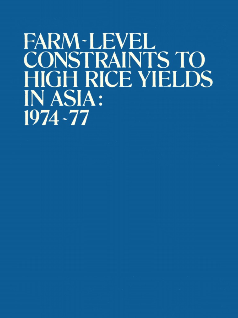 IRRI - Constraints To High Rice Yield | PDF | Production Function | Rice