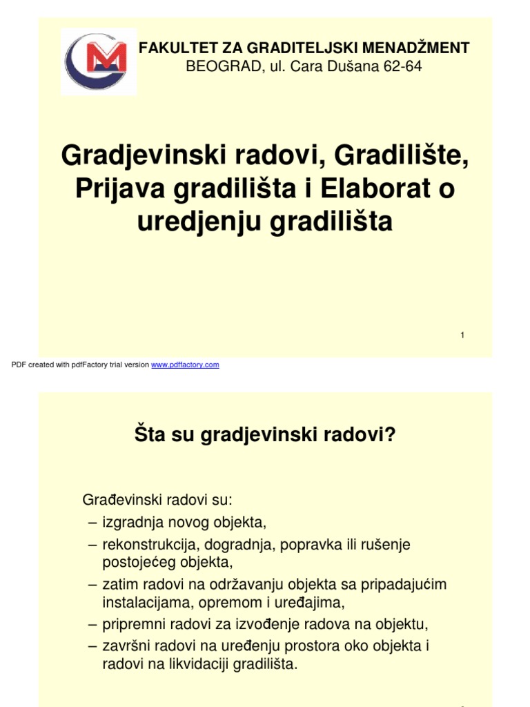 10 - Gradj - Radovi Gradiliste Prijava Gradilista I Ela - o - Ure ...