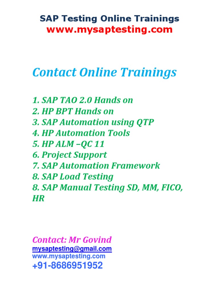 SAP Testing, SAP Manual Testing, SAP Automation Testing, Automation ...