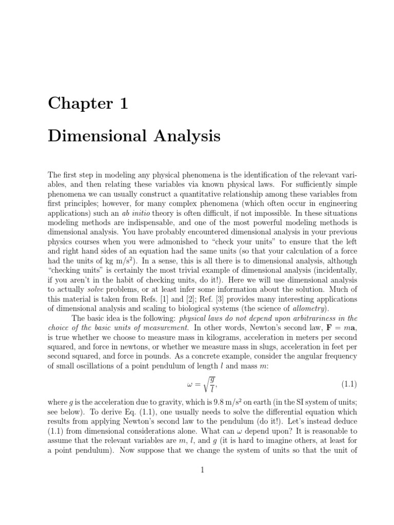 Dimensional Analysis Lecture (Cambridge) | PDF | Units Of Measurement ...