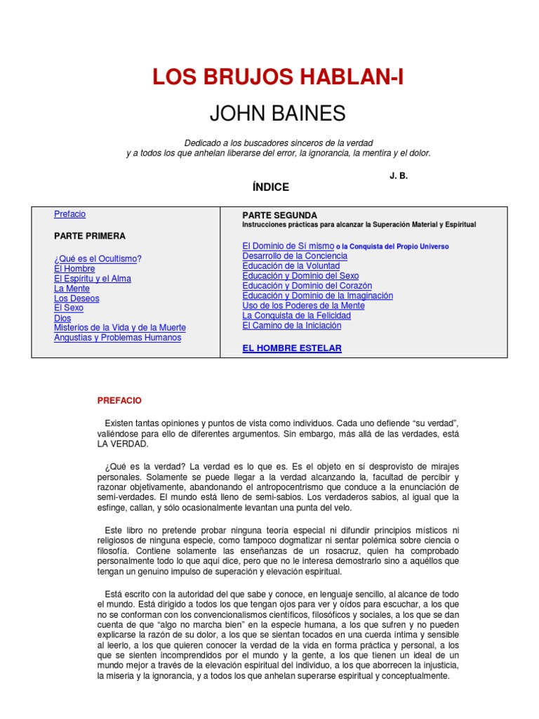 Los Brujos Hablan-I - John Baines | PDF | Rosacruces | Mente
