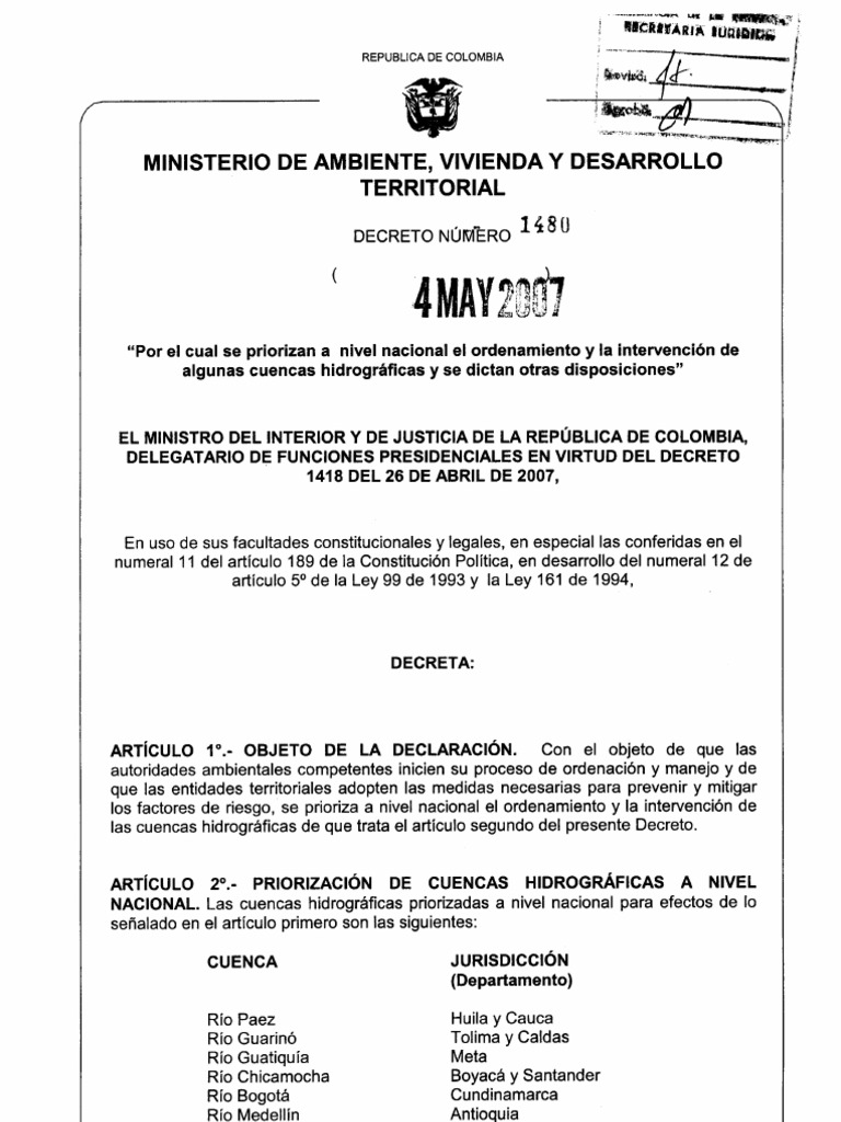 Decreto 1480 2007 | PDF | Gobierno | Justicia