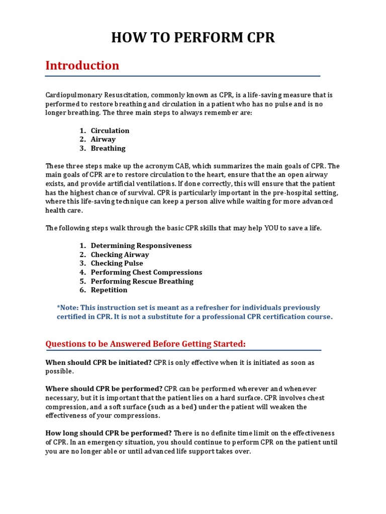 CPR Instruction Set | Cardiopulmonary Resuscitation | Medical ...