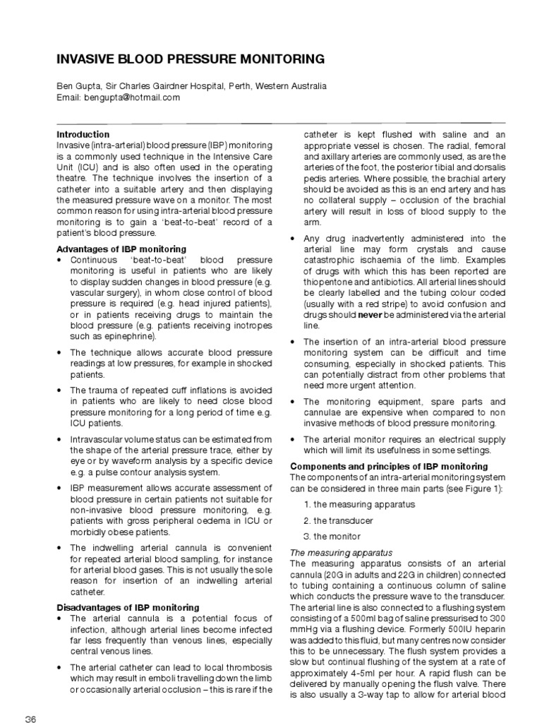 Invasive Blood Pressure Monitoring | PDF | Pulse | Pendulum