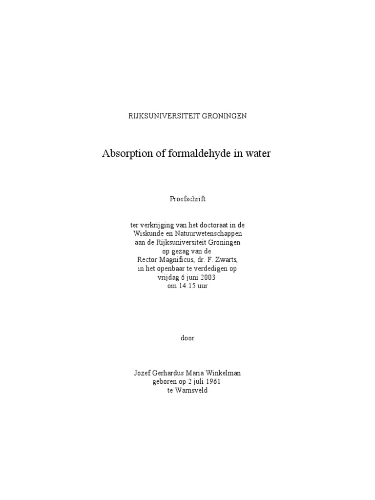 Kinetics of Formaldehyde Hydration | PDF | Ph | Formaldehyde