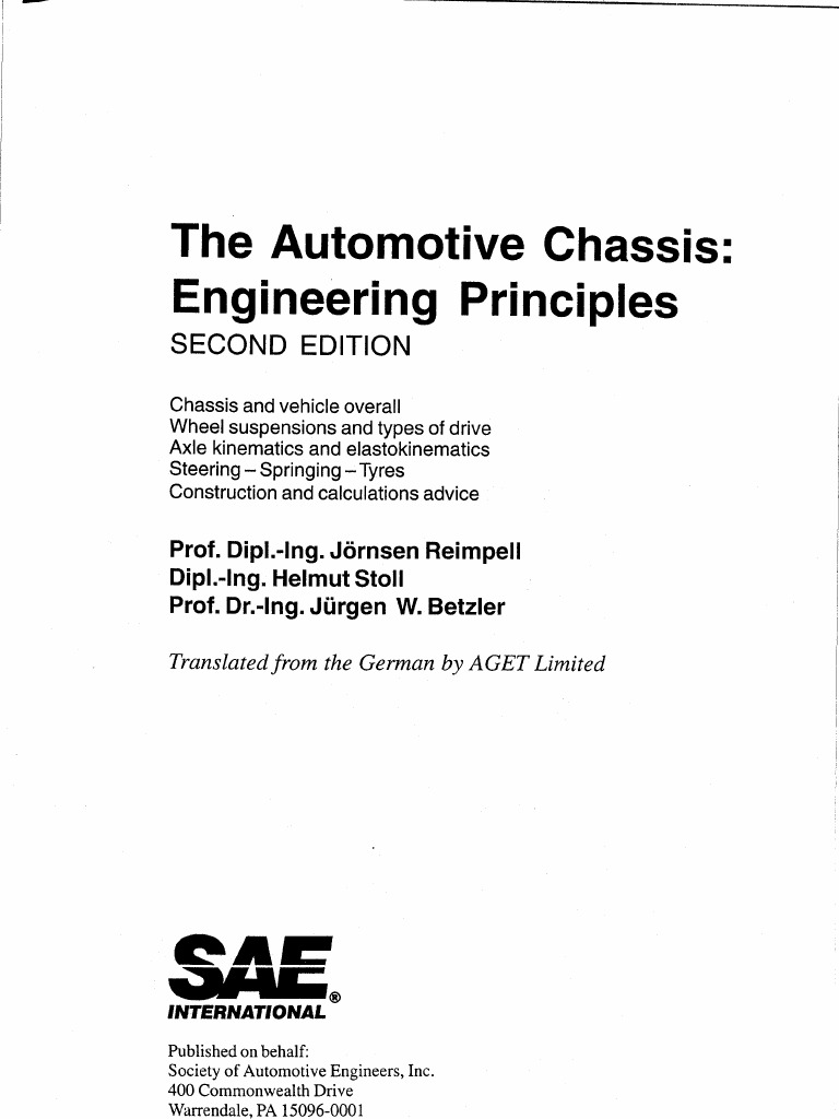 Mechanical Engineering - SAE - The Automotive Chassis | PDF