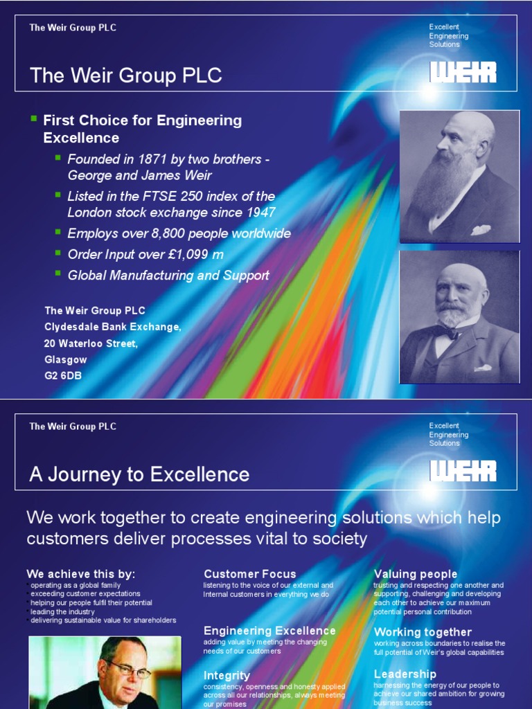 The Weir Group PLC: First Choice For Engineering Excellence | PDF ...