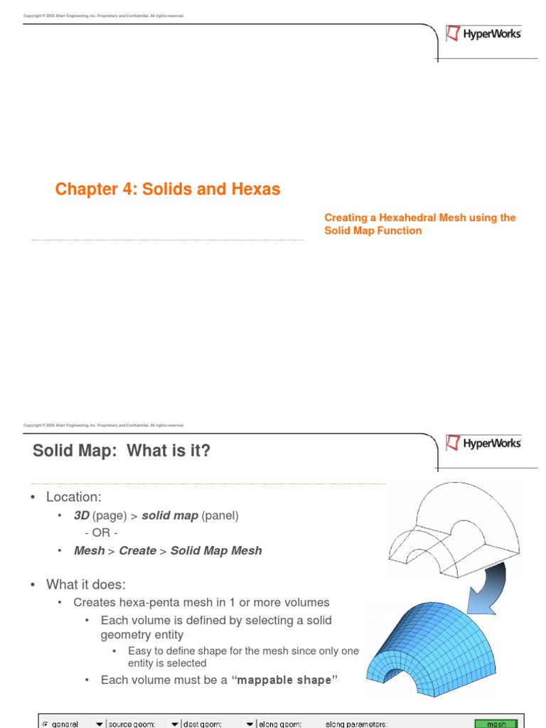 Chapter 4: Solids and Hexas: Creating A Hexahedral Mesh Using The Solid Map Function | PDF ...