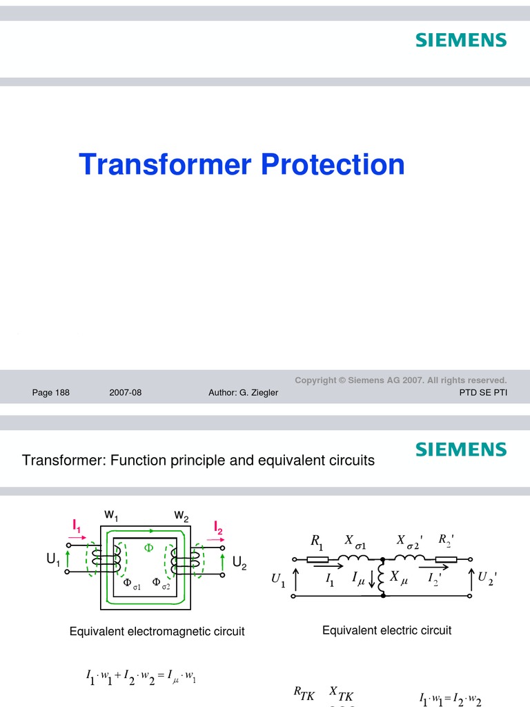Transformer Protection - SIEMENS | PDF | Transformer | Electrical Equipment