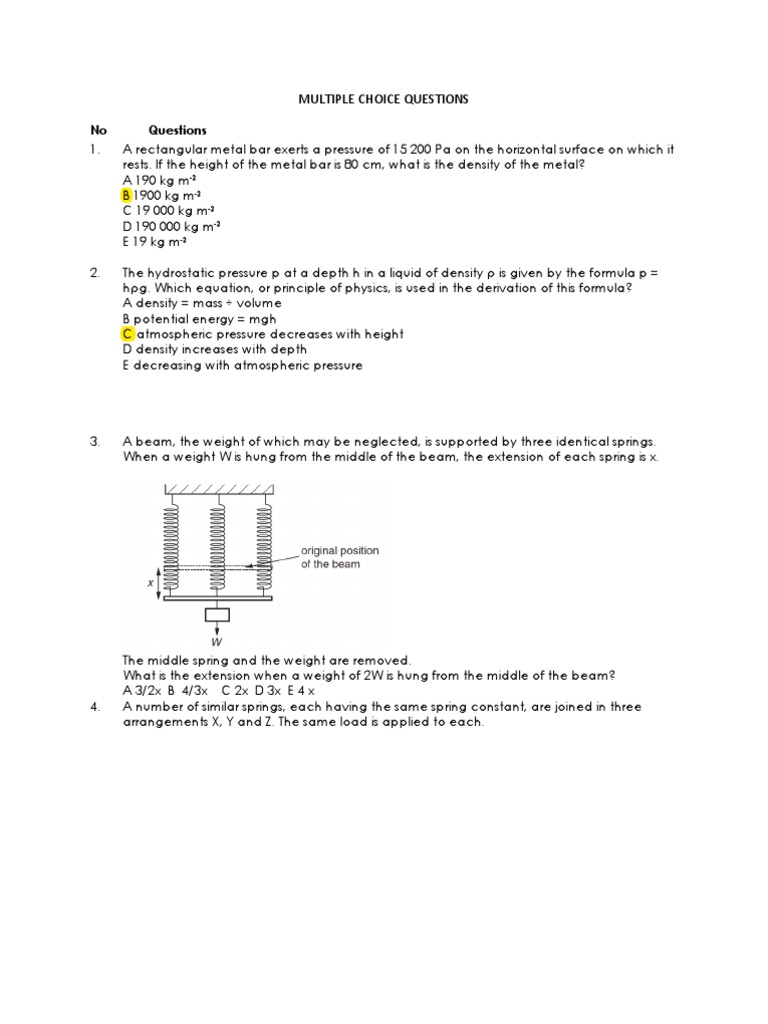 Multiple Choice Questions | Wavelength | Waves