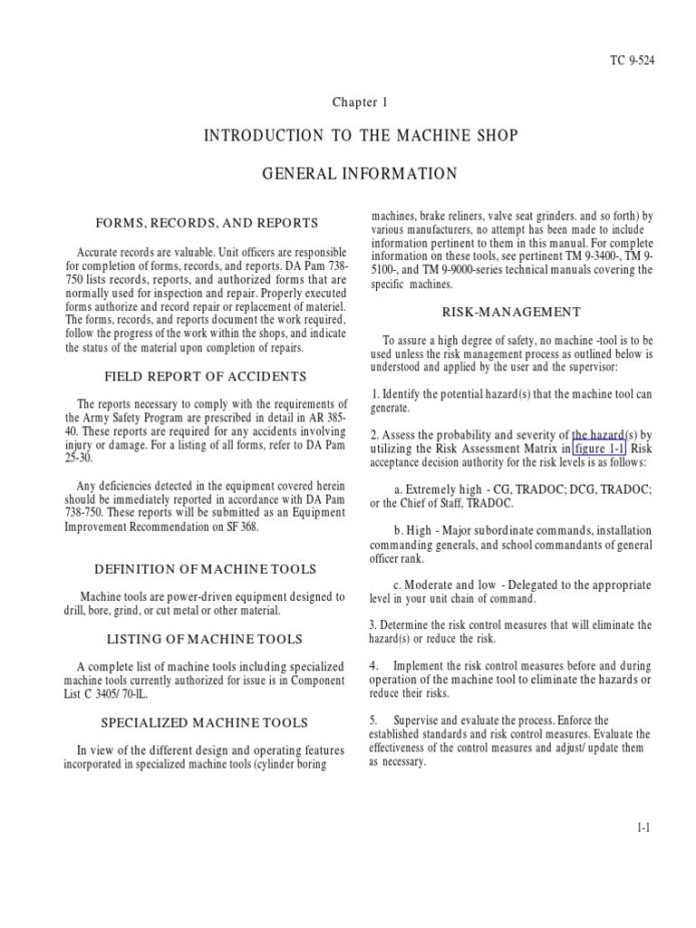 Chapter 1 Introduction To The Machine Shop | PDF | Nature