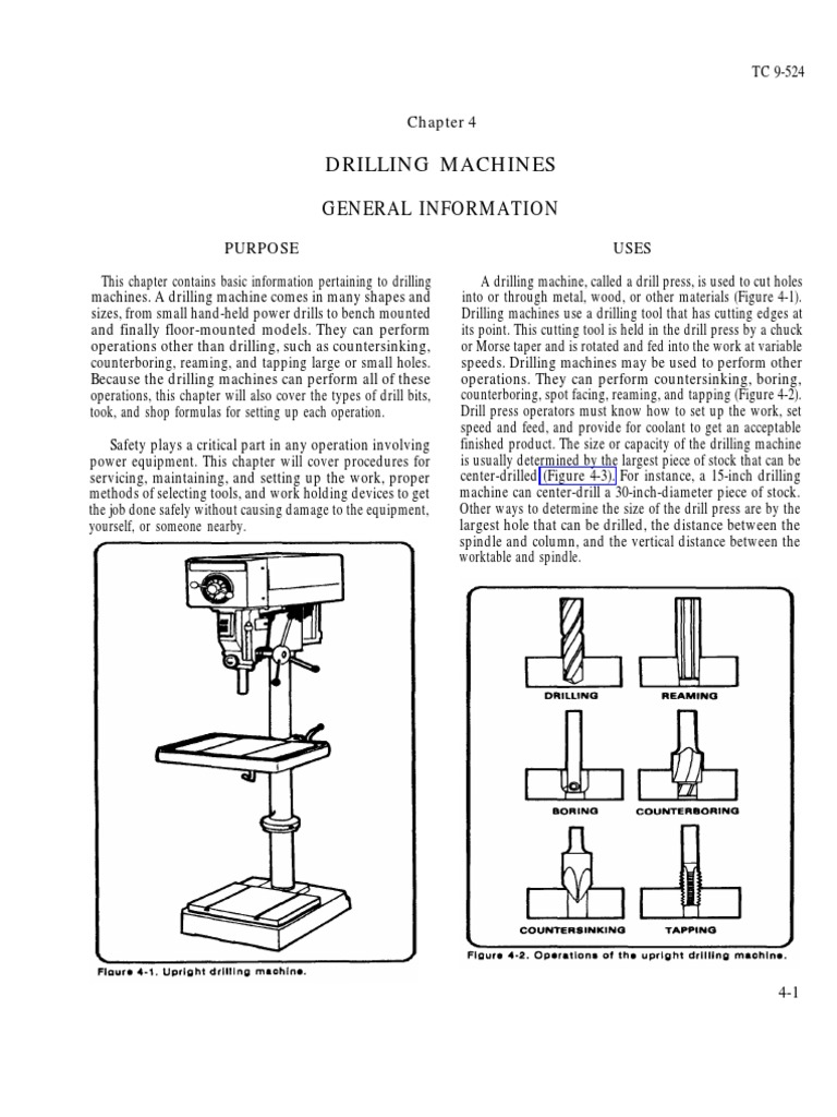 Chapter 4 Drilling Machines | PDF | Drilling | Drill