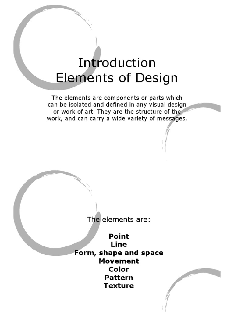 Introduction - Elements of Design | PDF | Composition (Visual Arts) | Color