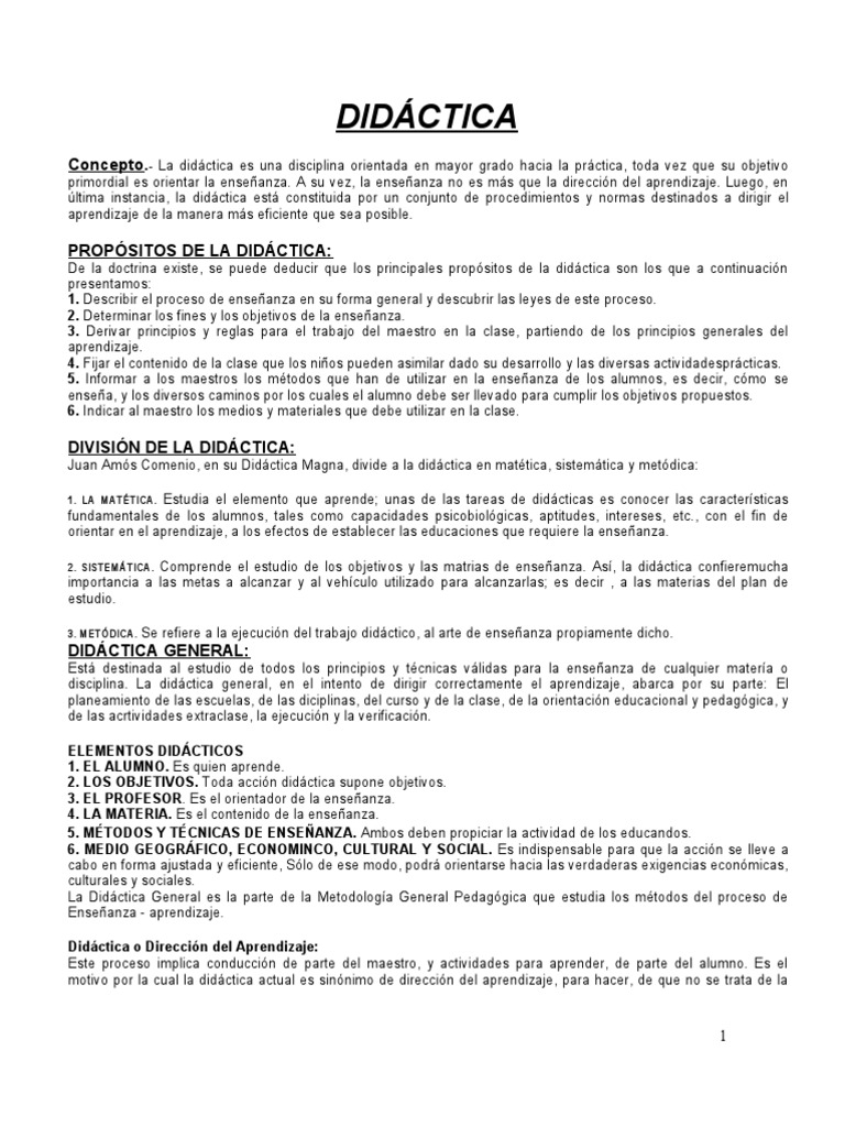 DIDÁCTICA Esquema | PDF | Aprendizaje | Conocimiento