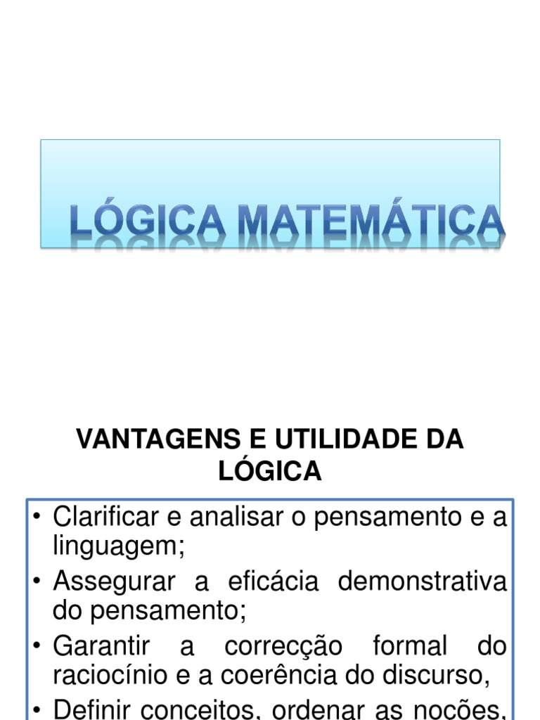 Noções Básicas Lógica Matemática | PDF | Lógica | Lógica matemática