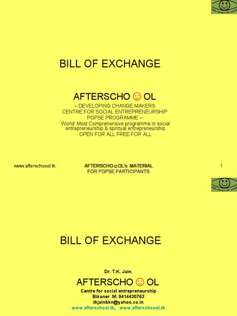 Bill of Exchange Guide for PGPSE Participants | PDF | Debits And ...