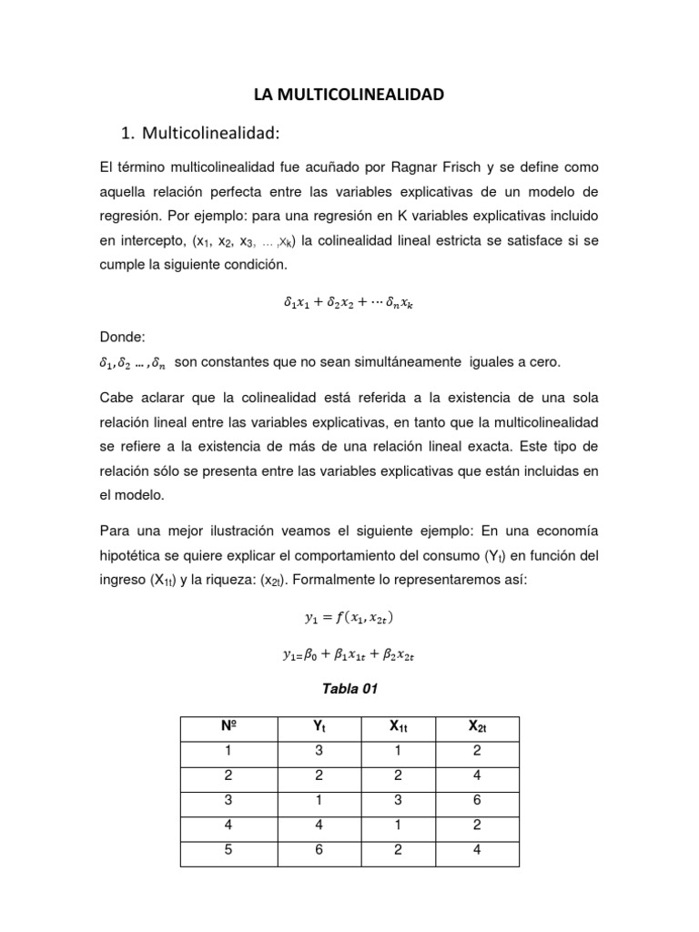 La Multicolinealidad | Multicolinealidad | Análisis de regresión