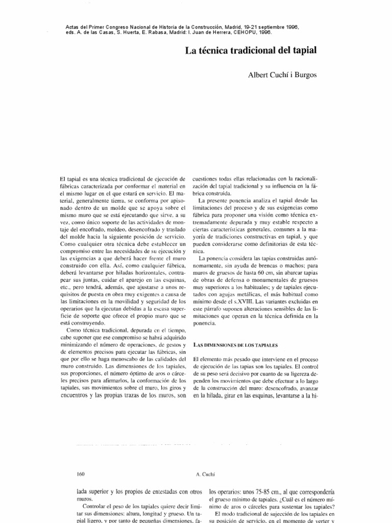 La Técnica Tradicional Del Tapial | PDF | Ingeniero civil | Materiales ...