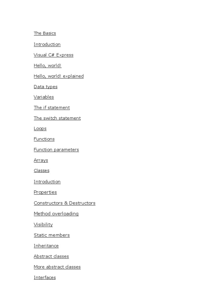 C Tutorial Pdf Class Computer Programming C Sharp Programming