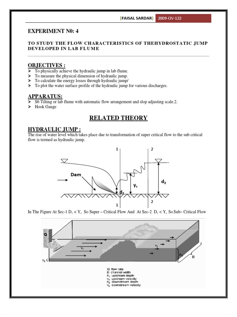 To Study The Flow Characteristics of Hydraulic Jump Developed in ...