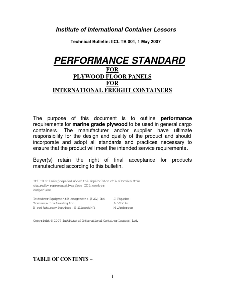 IICL Floor Performance 9 May 07 | PDF | Plywood | Wood