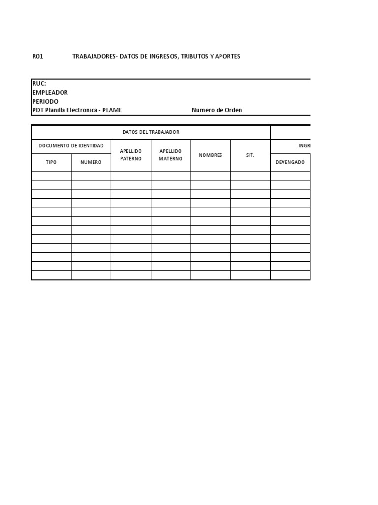 Formatos Plame | PDF
