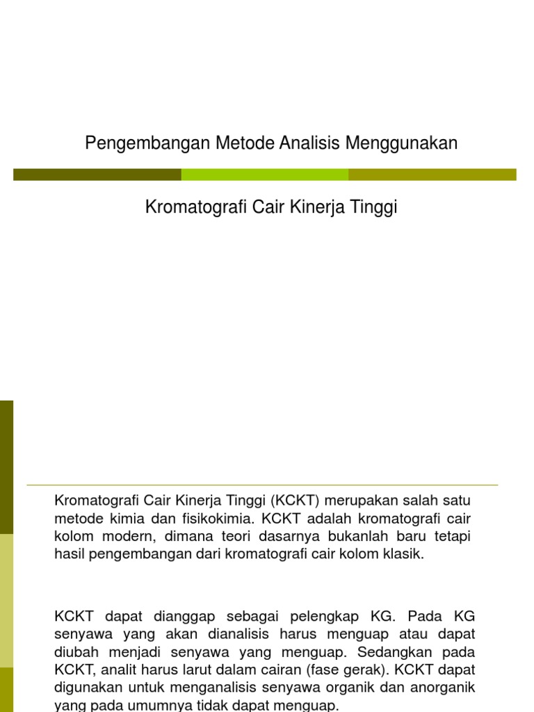Kul 3. Pengembangan Metoda Analisis Dengan KCKT | PDF