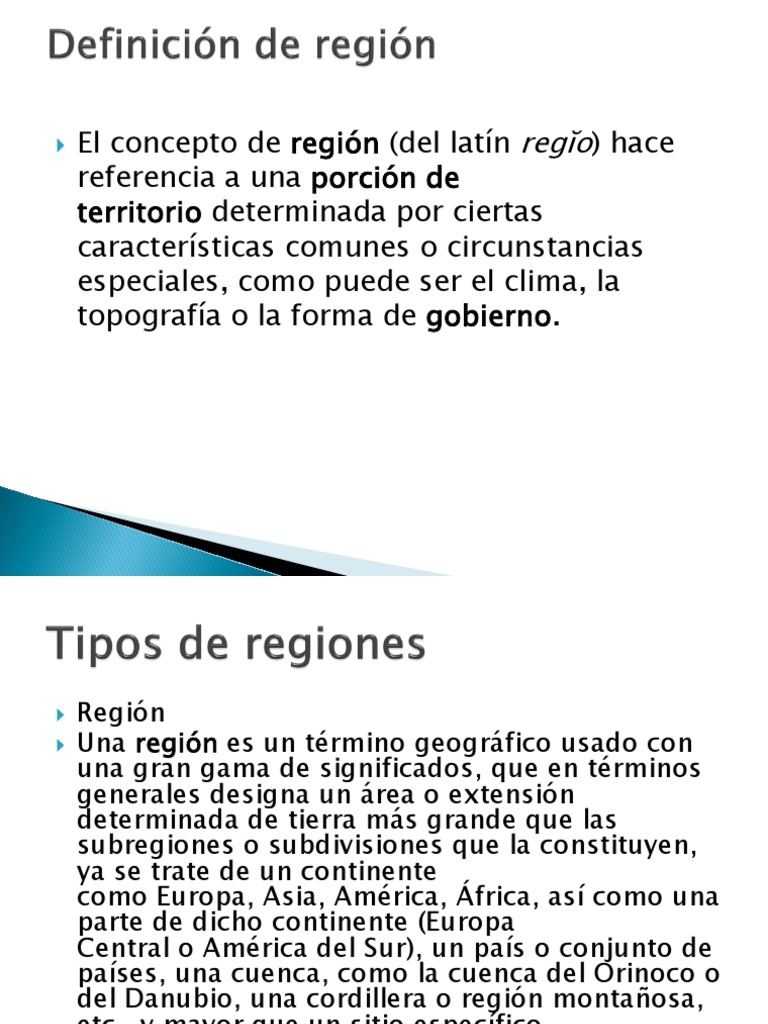 Definición de Región | PDF | Ciencias de la Tierra | Geografía
