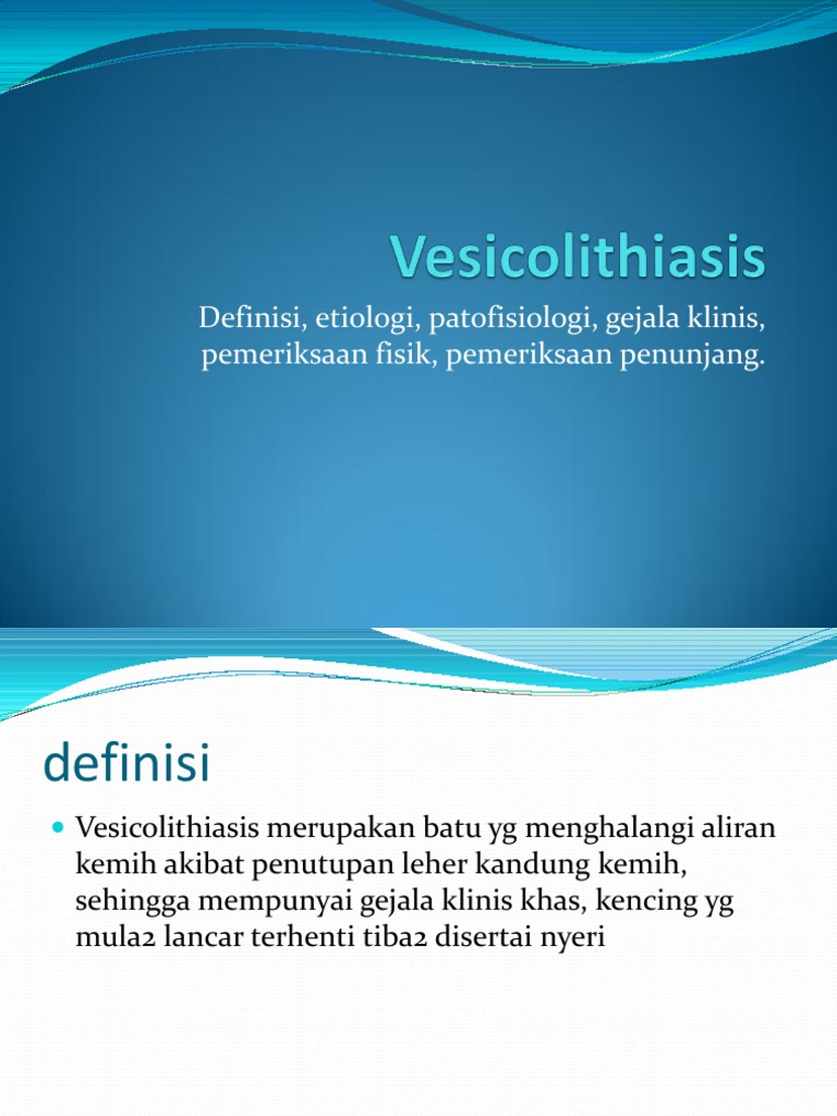 Vesicolithiasis | PDF